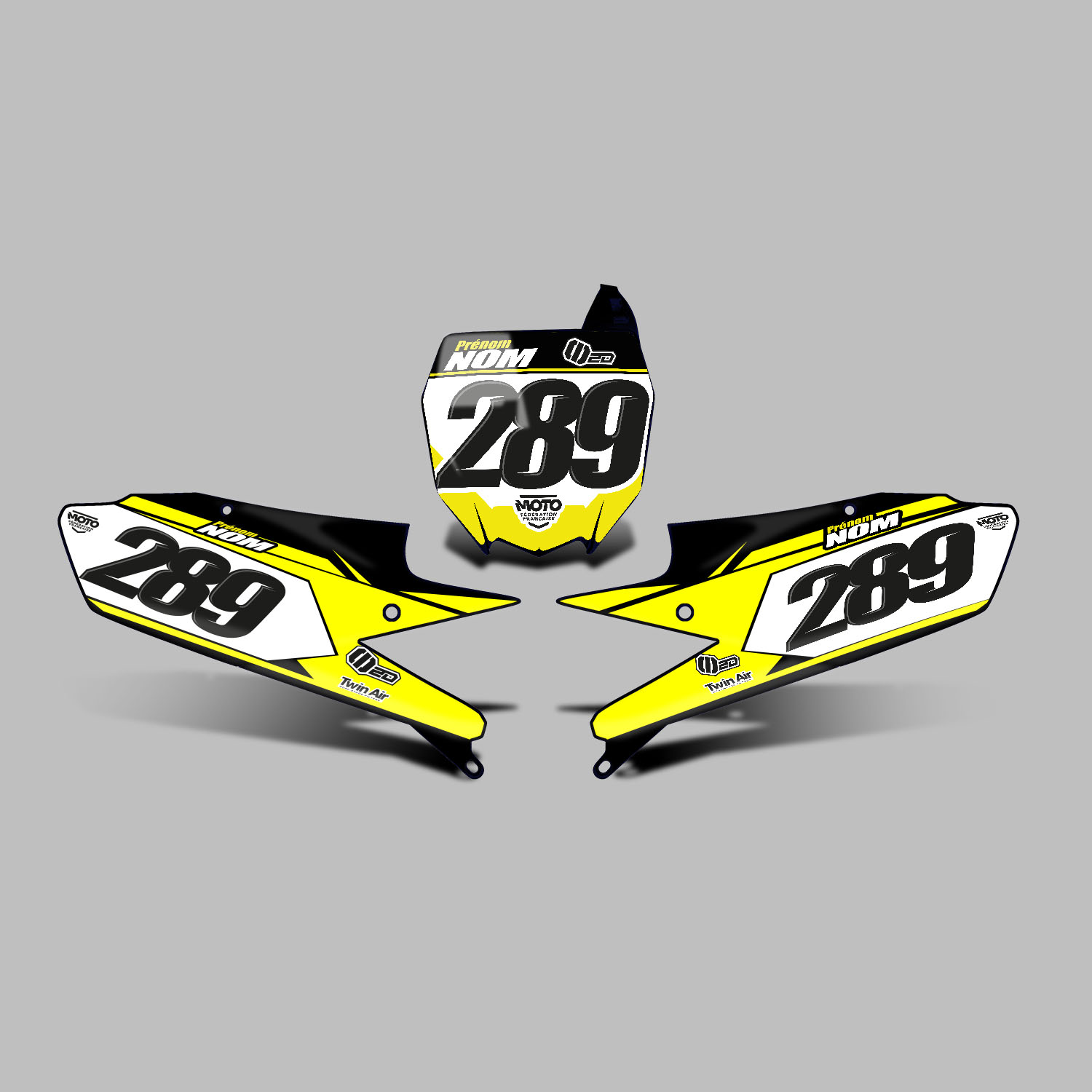 Kit déco Fond de plaques 100% Perso - BUCCI - 2D Racing - Kits déco ...