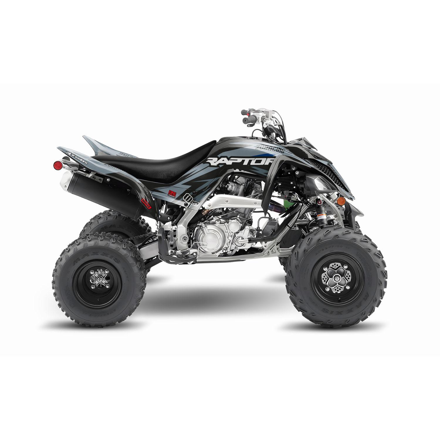 Kit déco Quad - YAMAHA - 250 RAPTOR - 2DR4 - BLACK & GREY - 2D Racing ...